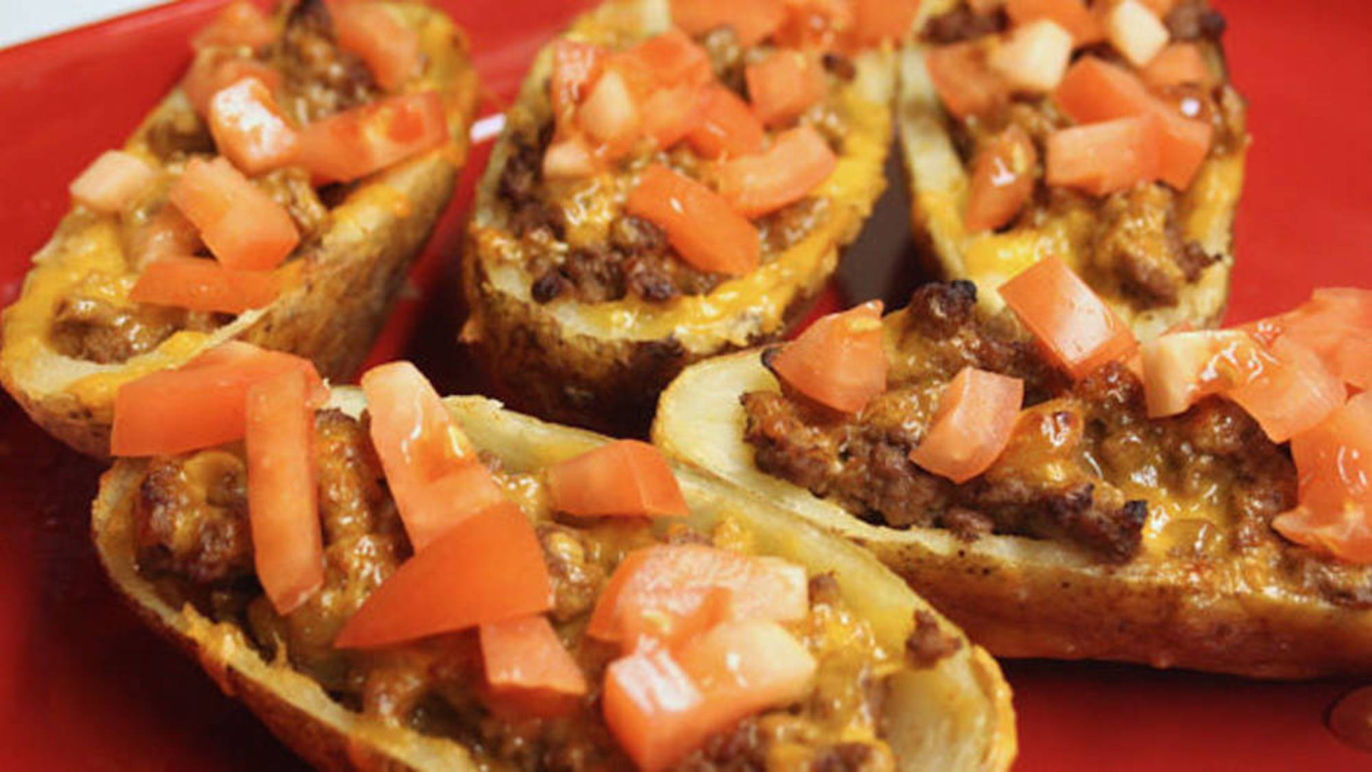 Cheeseburger Potato Skins - Rachael Ray's non profit organization, Yum-o!